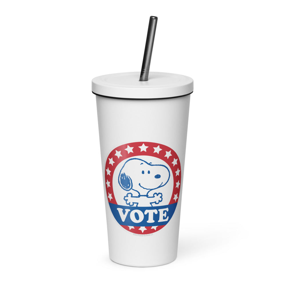 Peanuts Snoopy Vote Insulated Tumbler With Straw