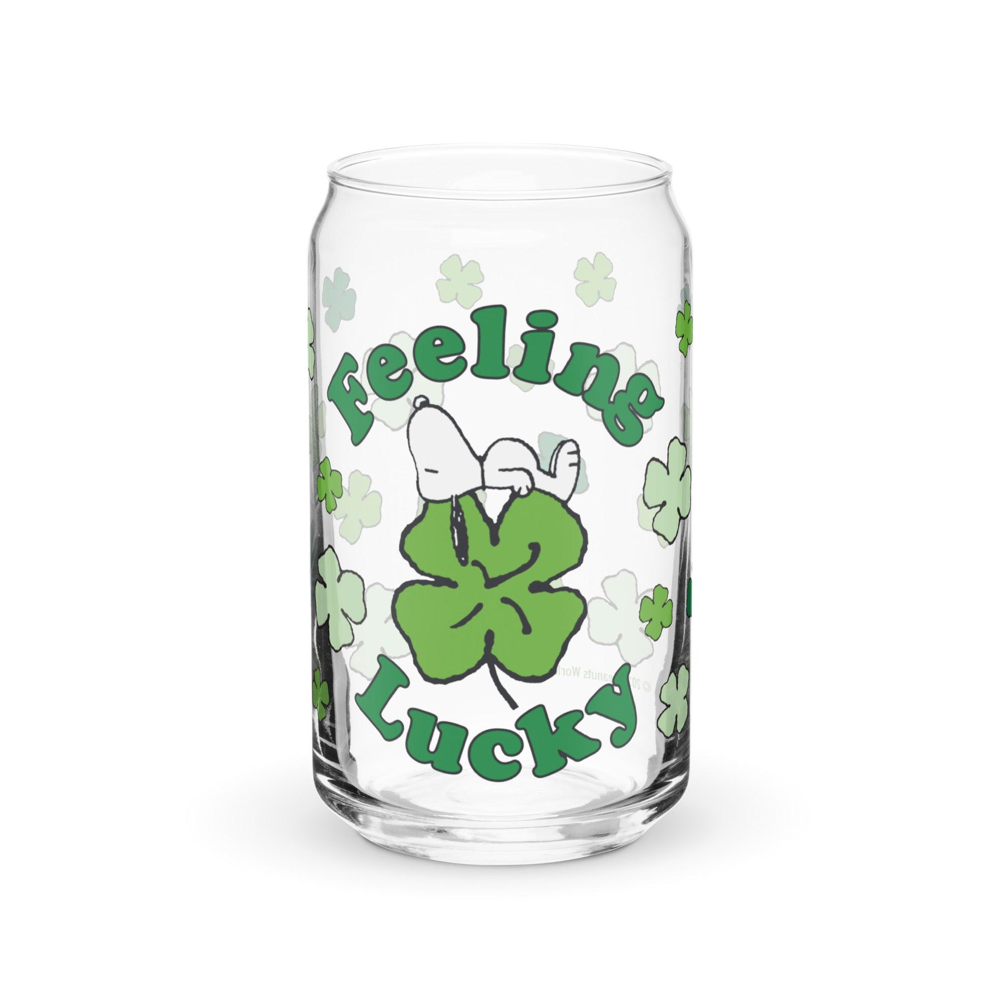 Snoopy Feeling Lucky Can Glass